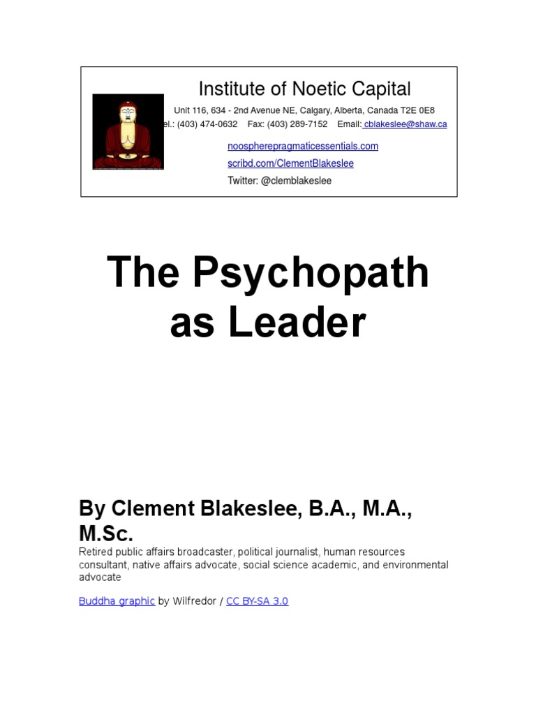 The Psychopath As Leader Pdf Psychopathy Leadership