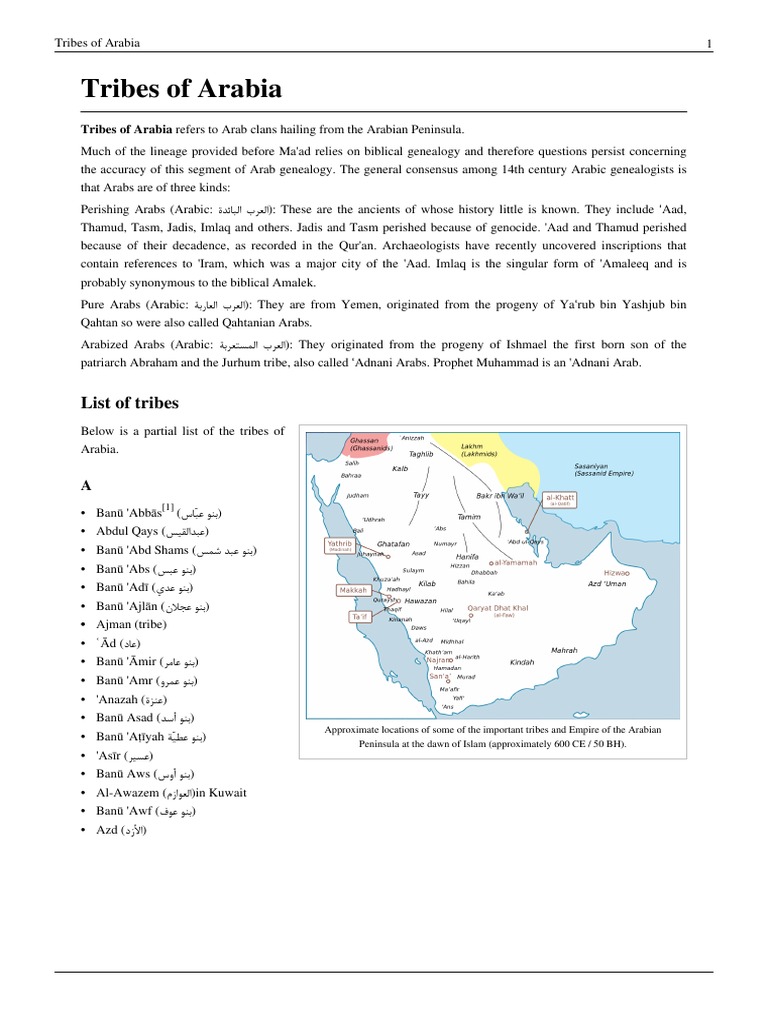 Tribes of Arabia | PDF | Western Asia | Arabian Peninsula