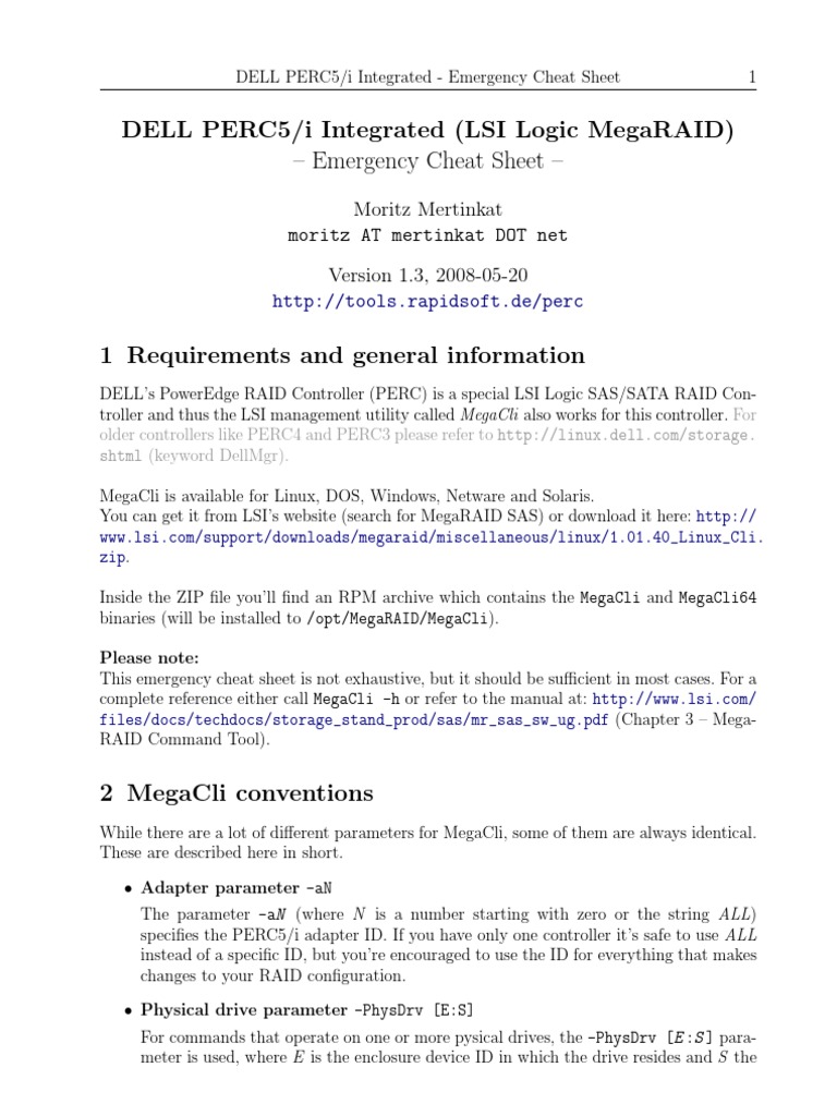 DELL PERC5/i Integrated - Emergency Cheat Sheet | PDF | Zip (File ...