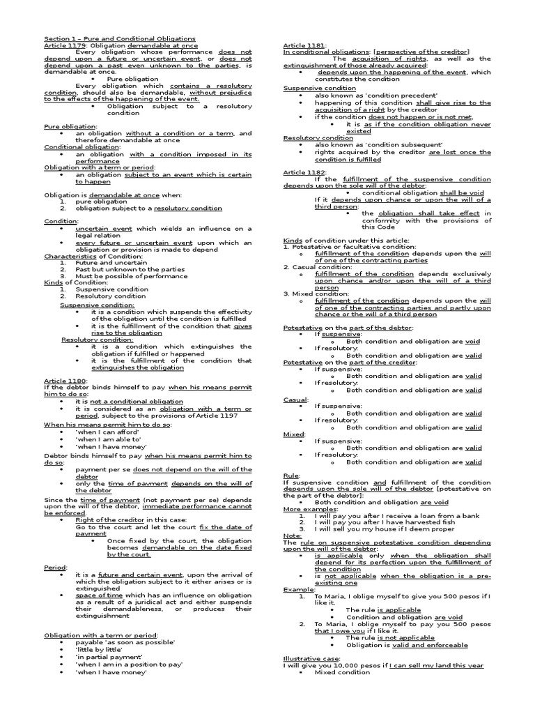 Pure and Conditional Obligation. | PDF | Law Of Obligations | Virtue