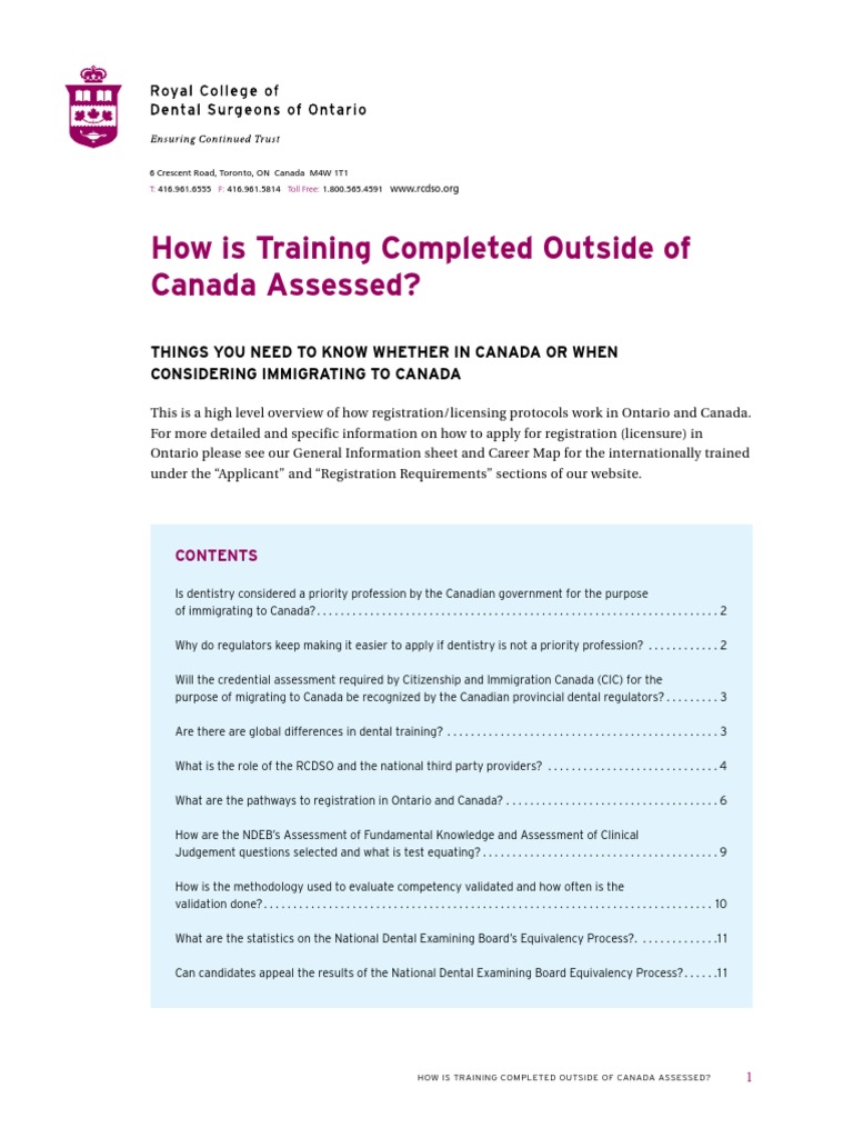 RCDSO Assessing Training FAQ | PDF | Licensure | Test (Assessment)