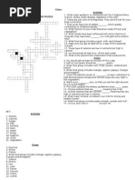 Nutrition Crossword Puzzle Guide | PDF | Fat | Nutrition