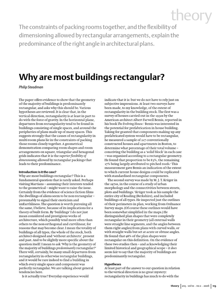 Philip Steadman, Why Are Most Buildings Rectangular | PDF | Triangle ...