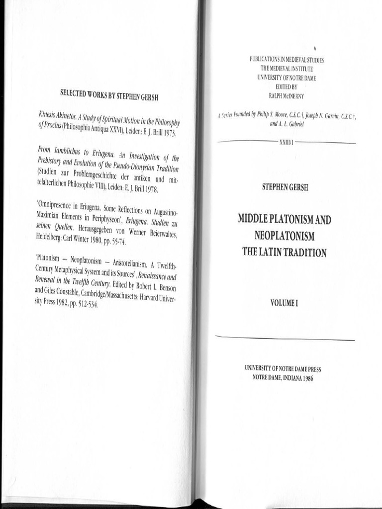 Steven Gersh-Middle Platonism and Neoplatonism. The Latin Tradition. 1 ...