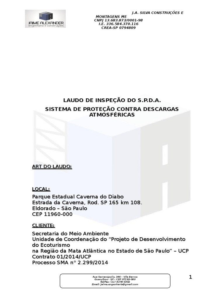 Laudo Spda - Completo | PDF | Relâmpago | Eletricidade