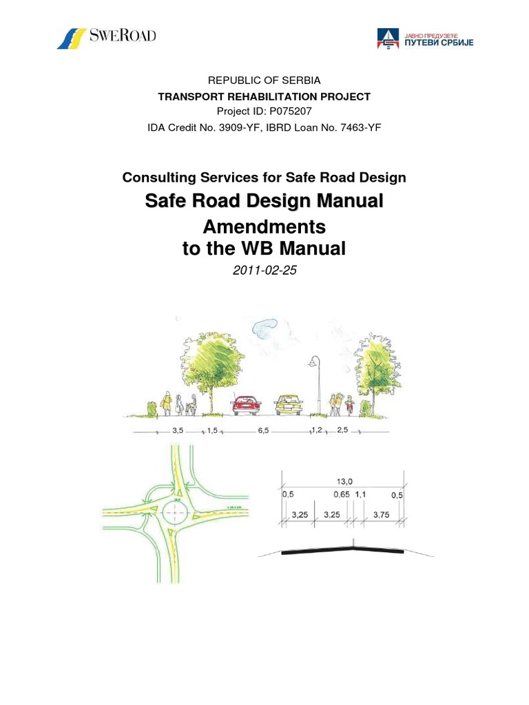 Safe Road Design Manual Amendments To WB | PDF
