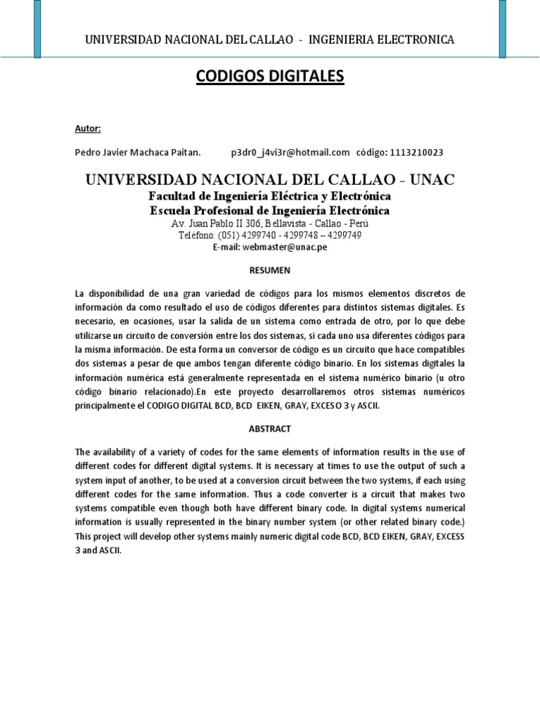 Codigos Digitales | PDF | Decimal codificado en binario | Poco