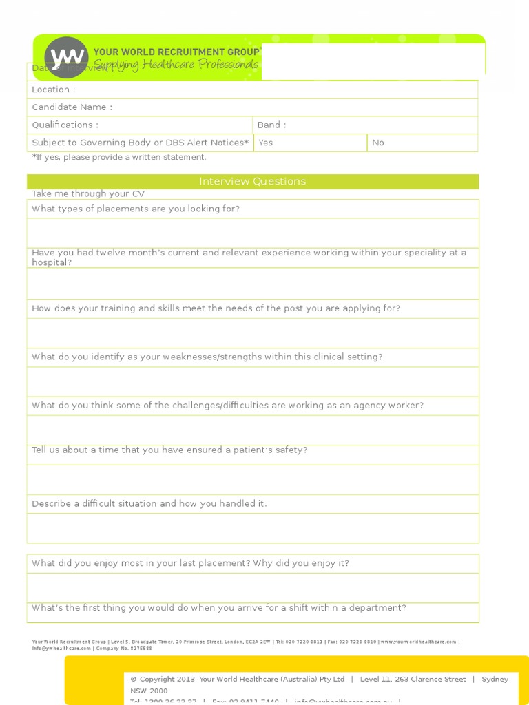 INTERVIEW FORM Nov 2014.docx | Nursing | Patient