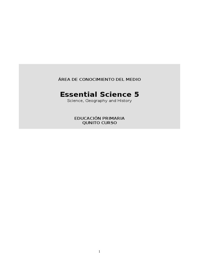 Essential Science 5 | PDF | Plantas | Aprendizaje
