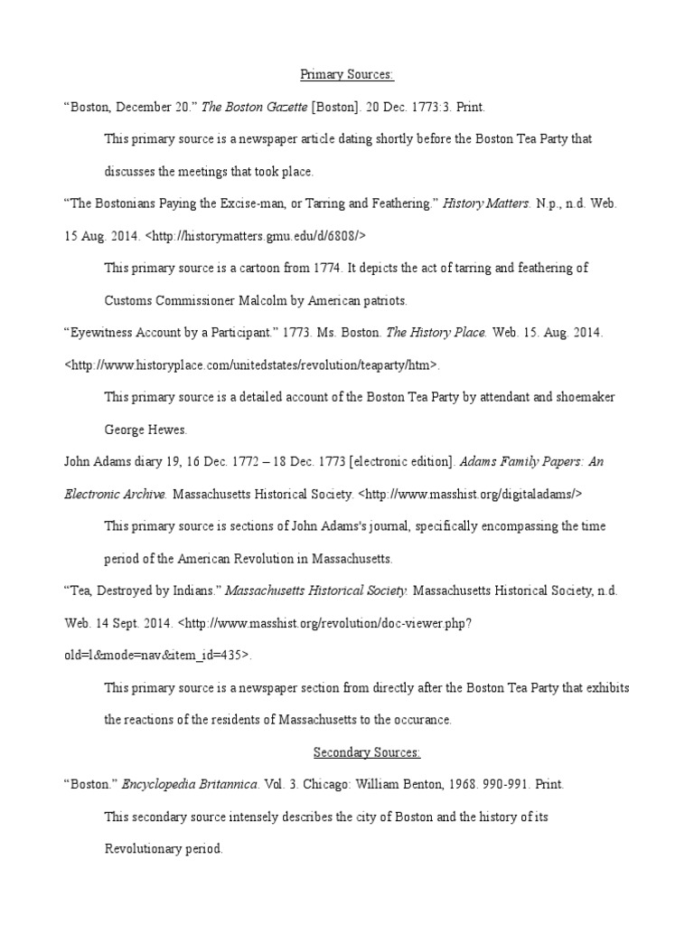 Annotated Bibliography | PDF | American Revolution | Primary Sources