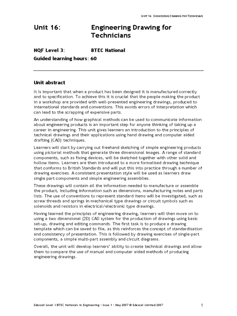 Engineering Drawing For Technicians | PDF | Technical Drawing | Computer Aided Design