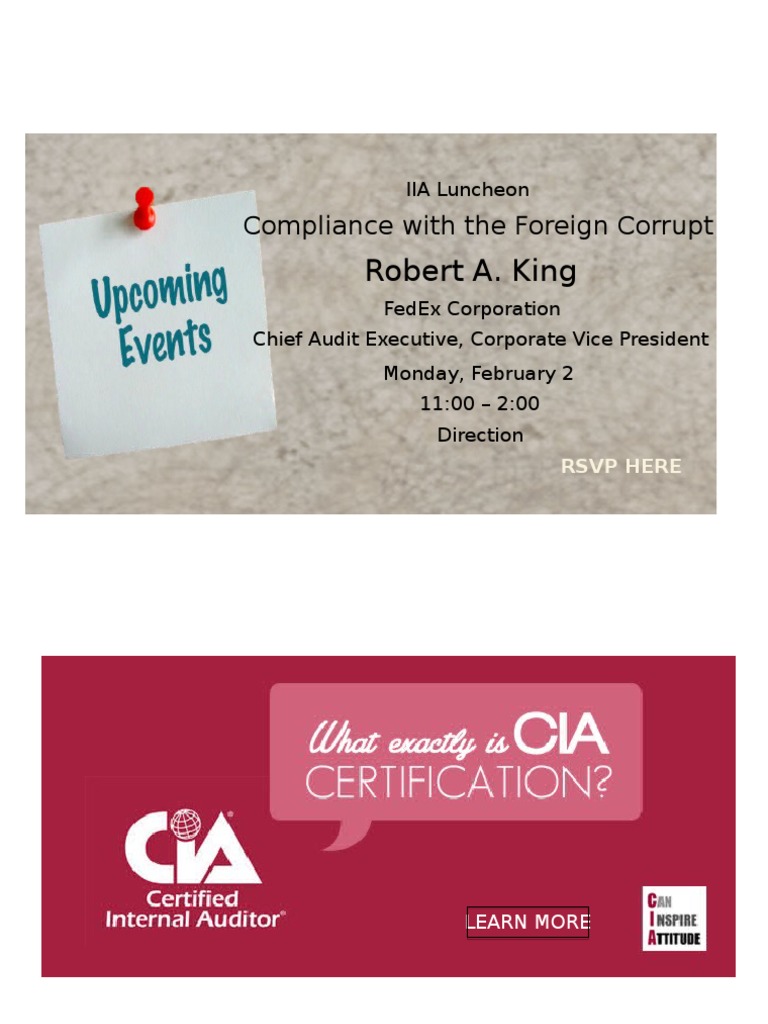 Houston IIA Luncheon on Compliance | PDF | Politics | Religion ...