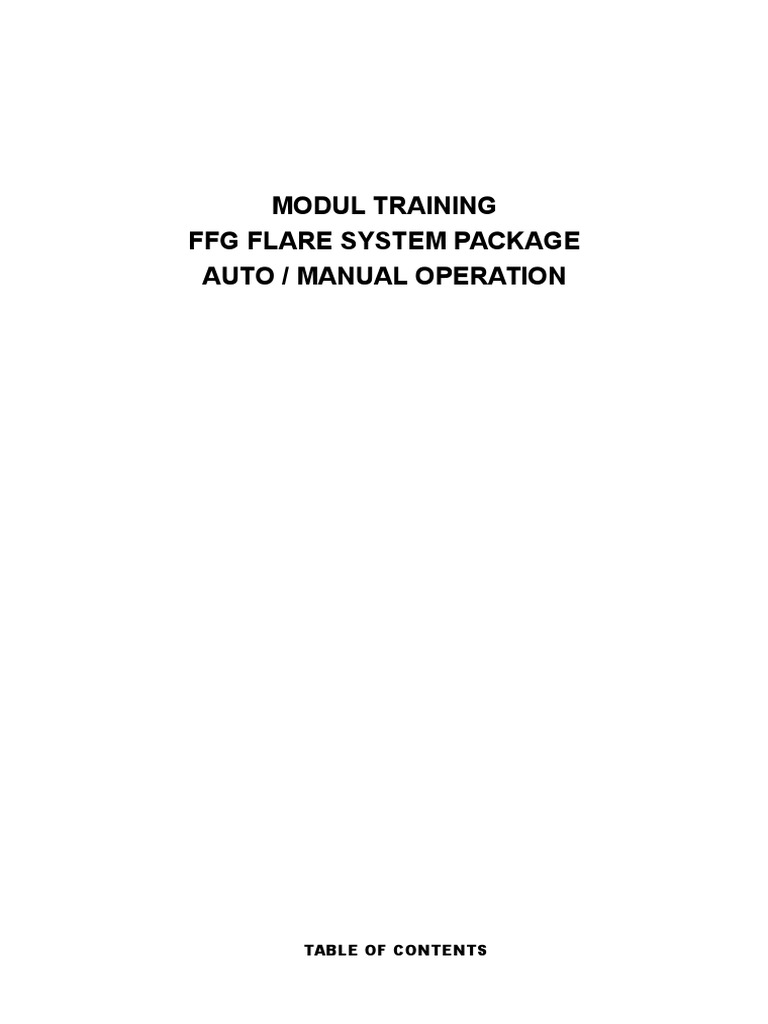 Modul Training FFG Flare System Package Auto / Manual Operation | PDF ...