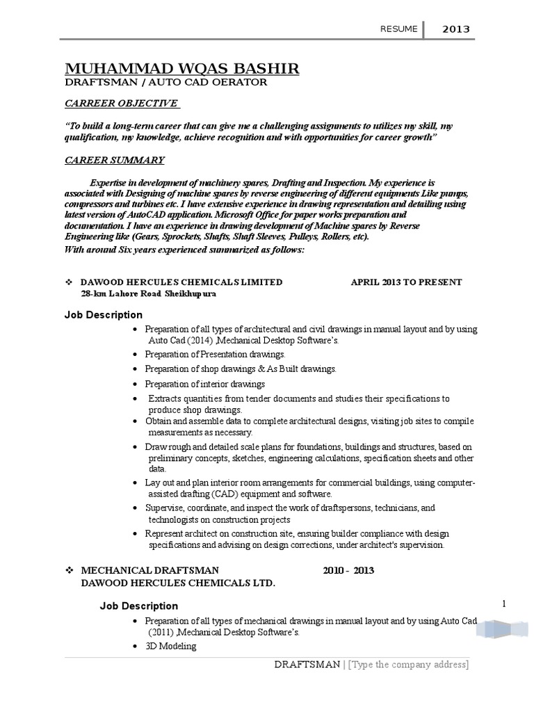 Usman CV Mech | PDF | Technical Drawing | Computer Aided Design