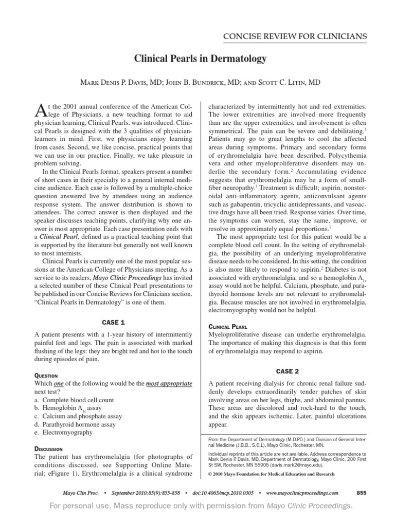 Clinical Pearls Dermatologíamatology | PDF | Herpes Simplex | Health ...