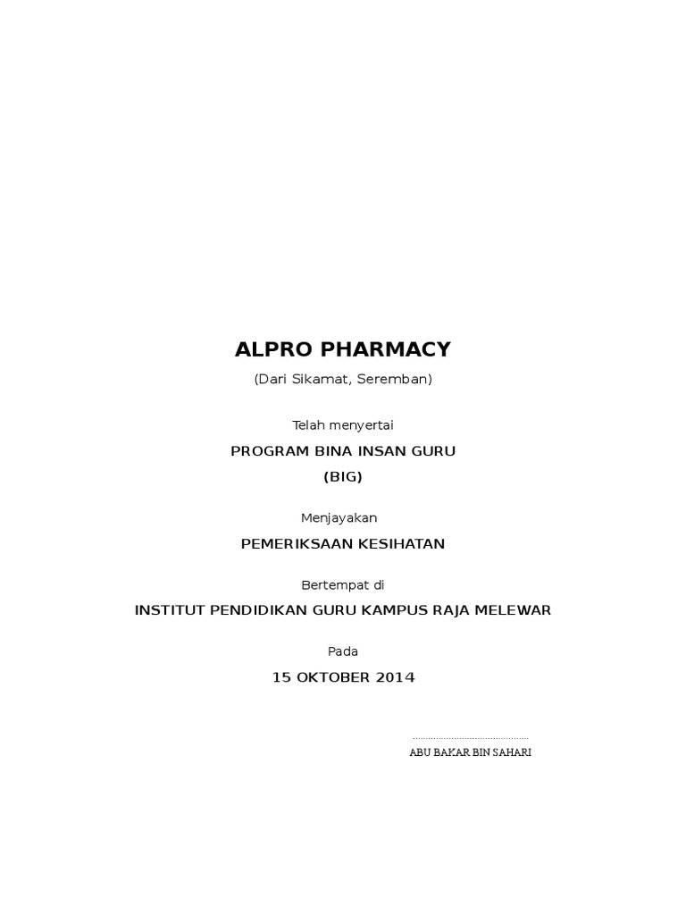 Farmasi Alpro | PDF | Kesehatan Holistik