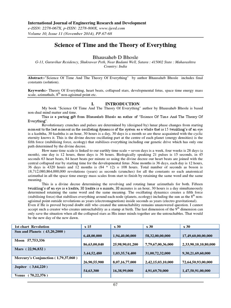 Science of Time and The Theory of Everything | PDF | Astronomical ...