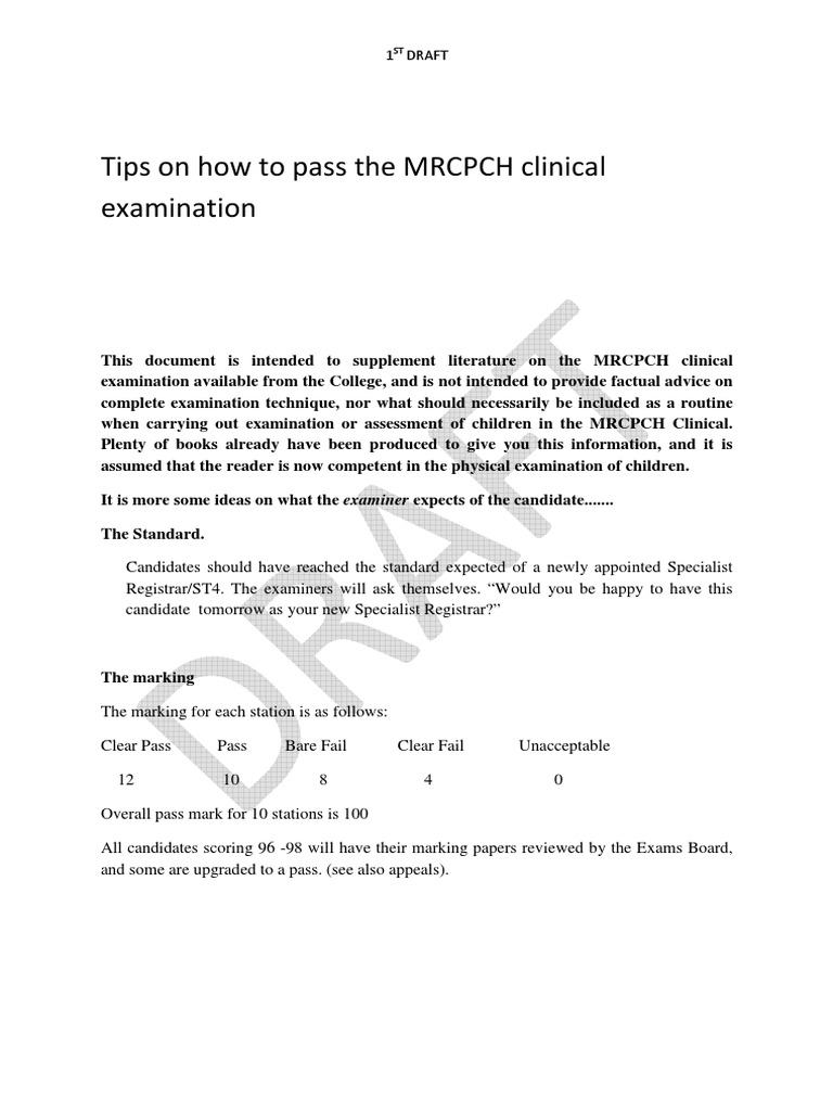 MRCPCH Tips | PDF | Neurology | Physical Examination