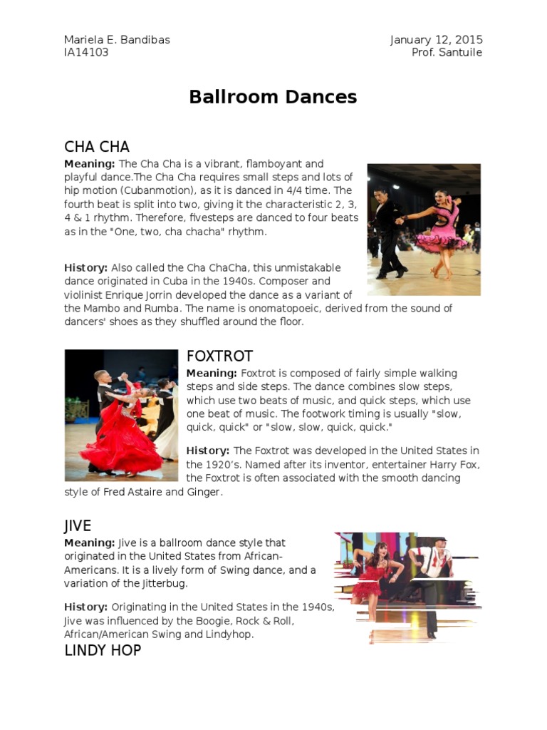 Ballroom Dance | PDF | Waltzes | Ballroom Dance