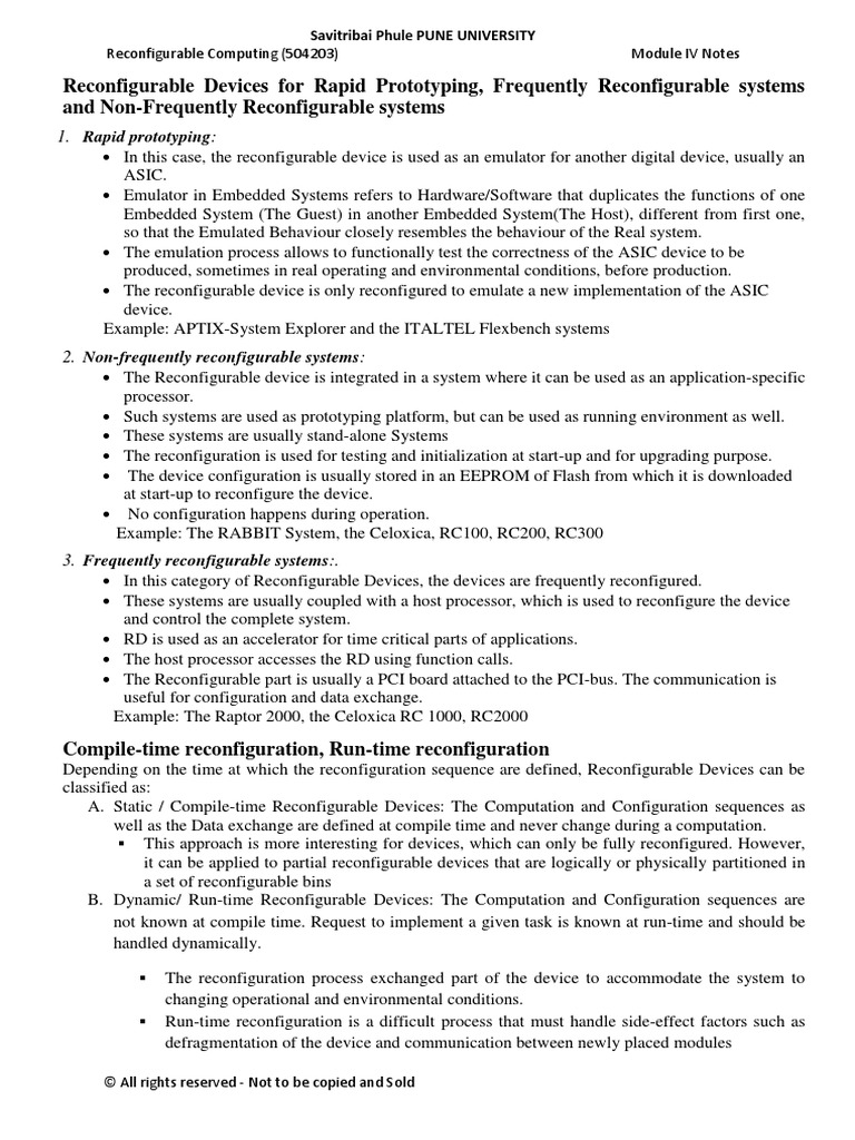Frequently and Non Frequently Configurable Devices Applications of Reconfigurable Devices | PDF ...