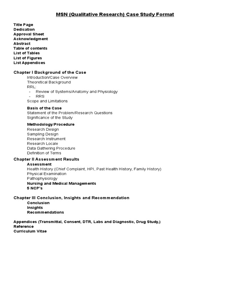 MSN Case Study Format | PDF