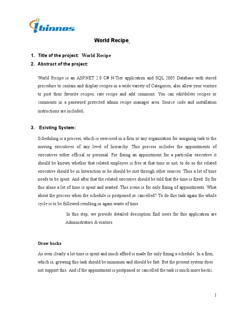 World Recipe Management System | PDF | Microsoft Visual Studio | Software