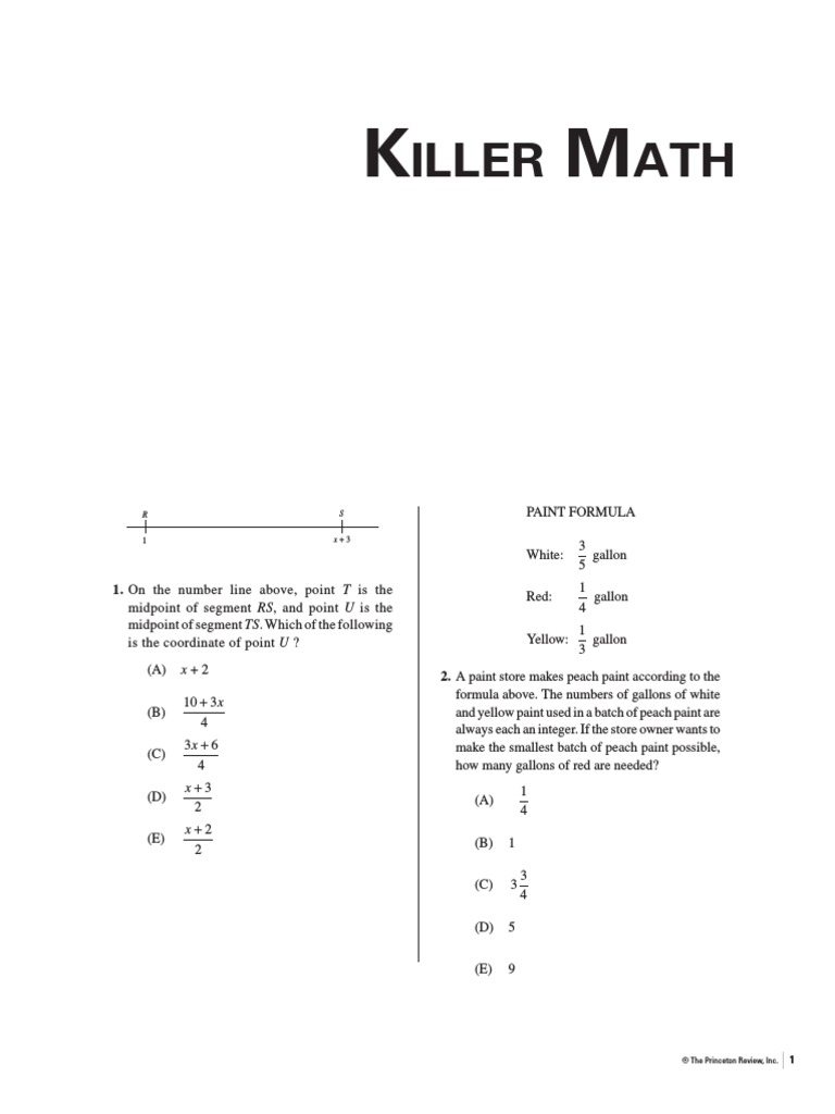 Killer Math 1 | PDF | Integer | Triangle