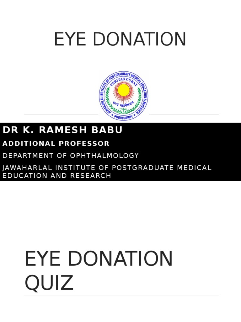 Eye Donation | PDF | Cornea | Organ Donation
