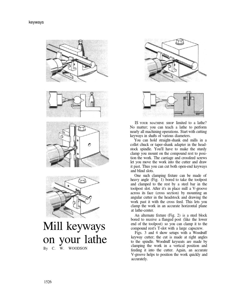 Mill Keyways On Lathe | PDF | Tools | Metalworking