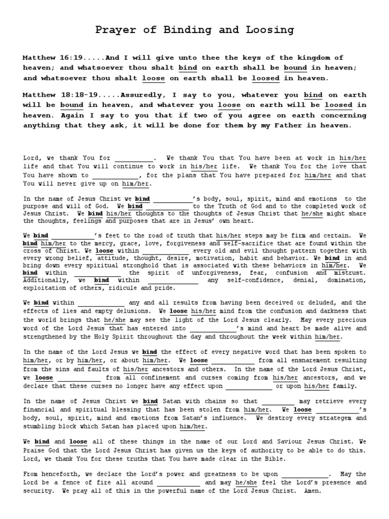 Binding and Loosing X 3 English | PDF | Heaven | God The Father