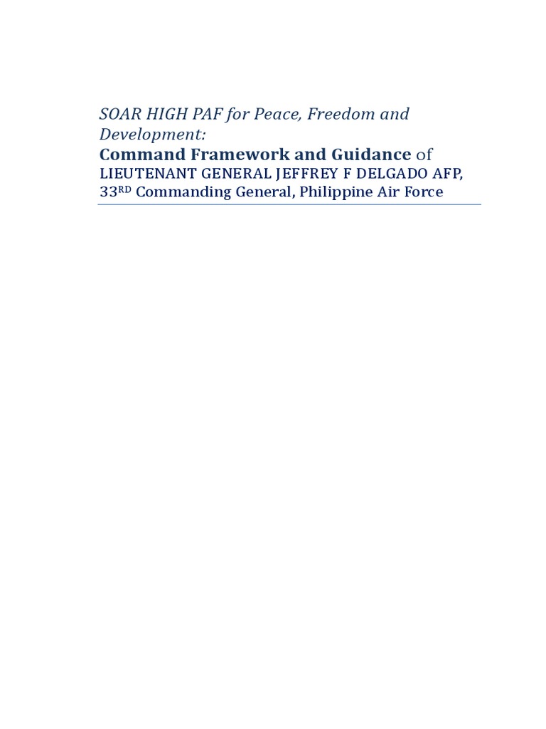 PAF Command Guidance 2014 | PDF | United States Air Force | Military