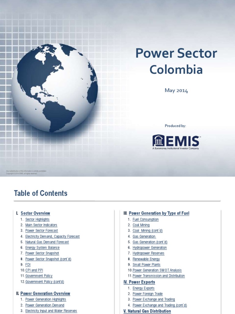 Colombia Power Sector Report | PDF | Kilowatt Hour | Electricity Generation