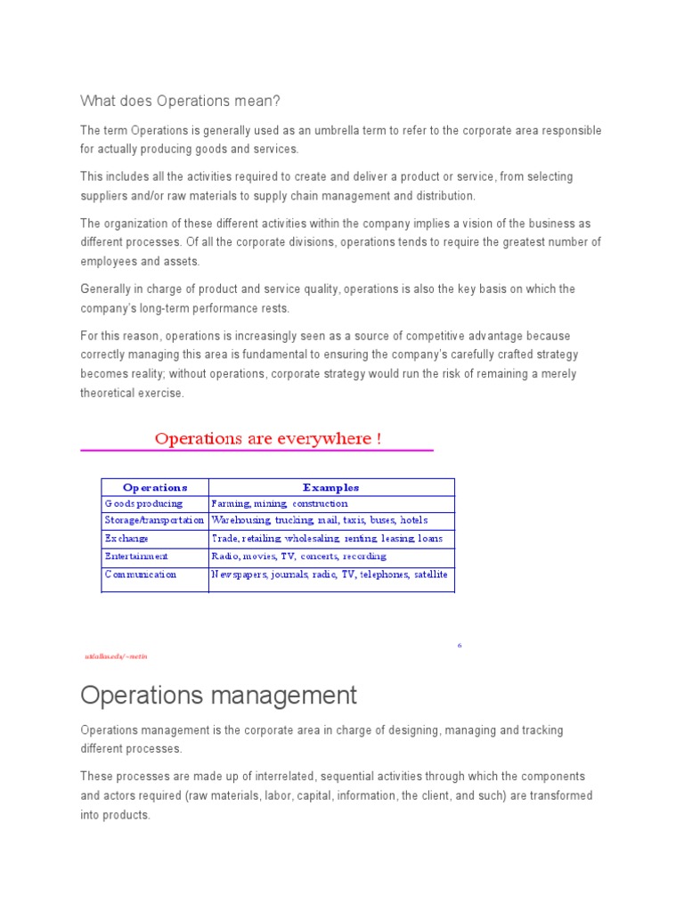 Operation Management | PDF | Operations Management | Business Process