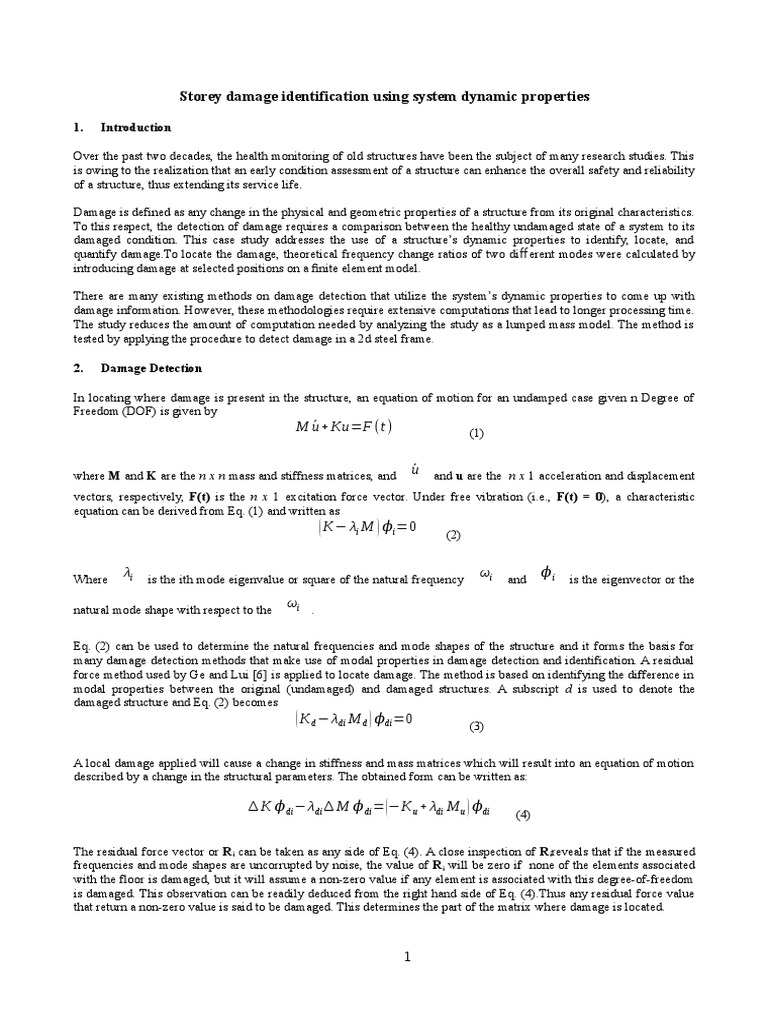 Seismic Analysis Paper | PDF | Eigenvalues And Eigenvectors | Matrix ...