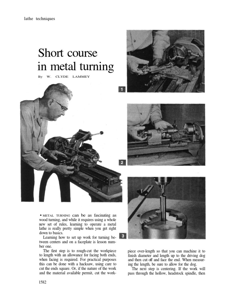 Metal Turning, Short Course in | PDF | Machining | Screw