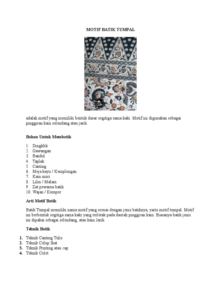 Motif Batik Tumpal | PDF