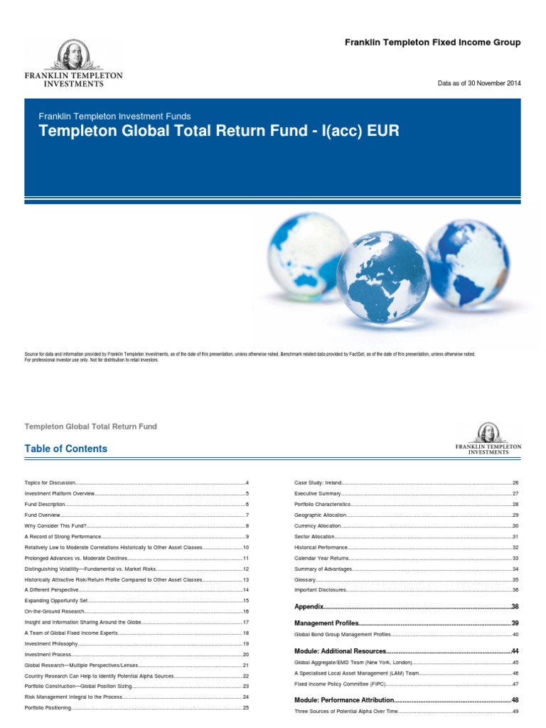 Franklin Templeton Global Total Return Fund - I (Acc) EUR | PDF | Bonds ...