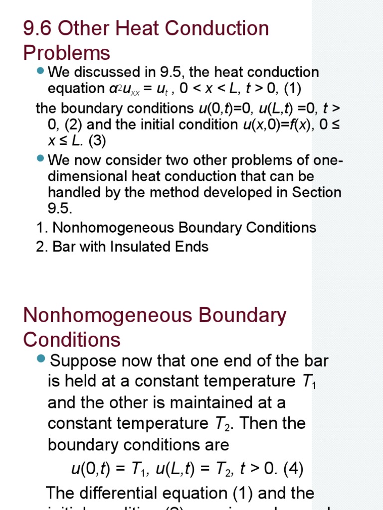 Problems in Heat Conduction | PDF | Wave Equation | Boundary Value Problem
