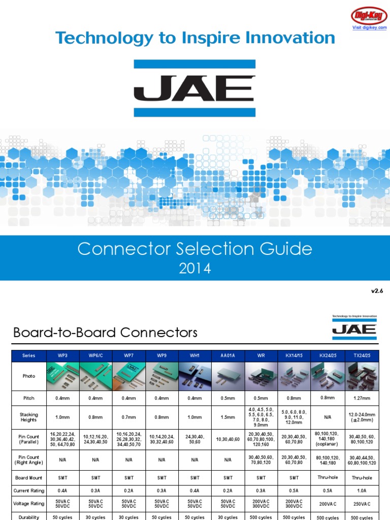 JAE InterconnectSelectionGuide | PDF | Electrical Connector | Usb