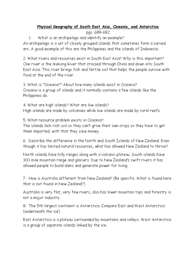 Geography Insights for Students | PDF | Island | Oceania