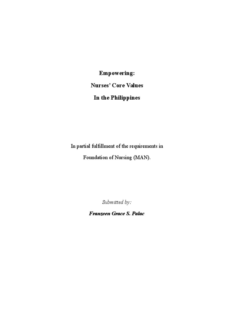 Empowering Nurses' Core Values - Requirement MAN | PDF | Altruism | Nursing