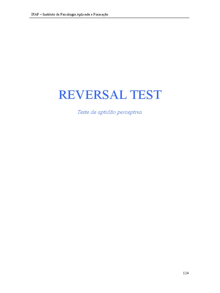 Reversal Test | PDF | Percepção | Desenho