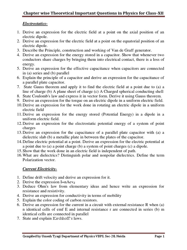 Chapter Wise Important Questions | PDF | Business