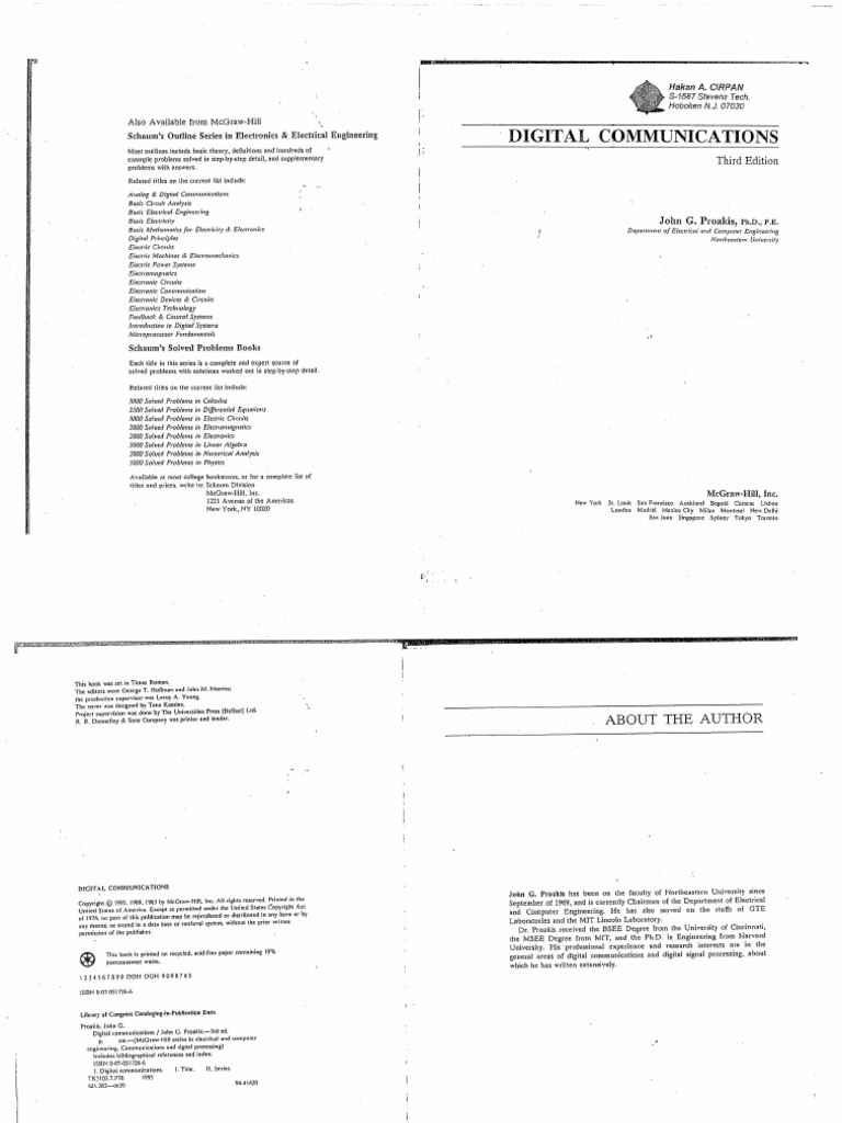 Haberleşme - Jhon G. Proakis - Digital Communication Third Edition Ders ...