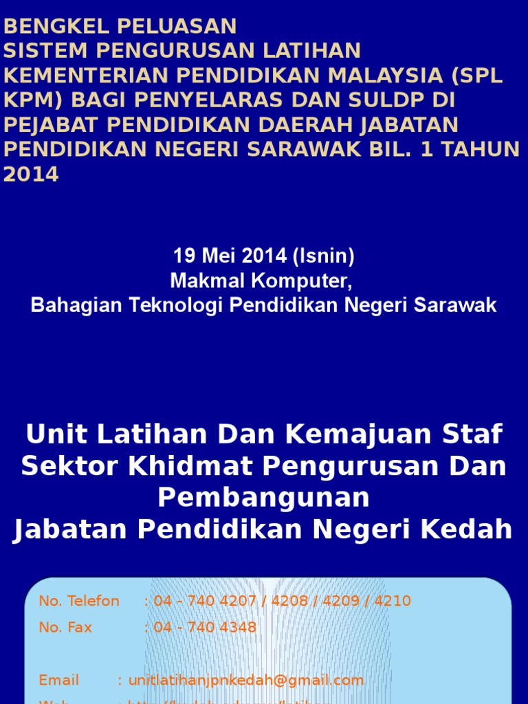 2.slaid Bengkel SPL KPM Sarawak-Suldp | PDF