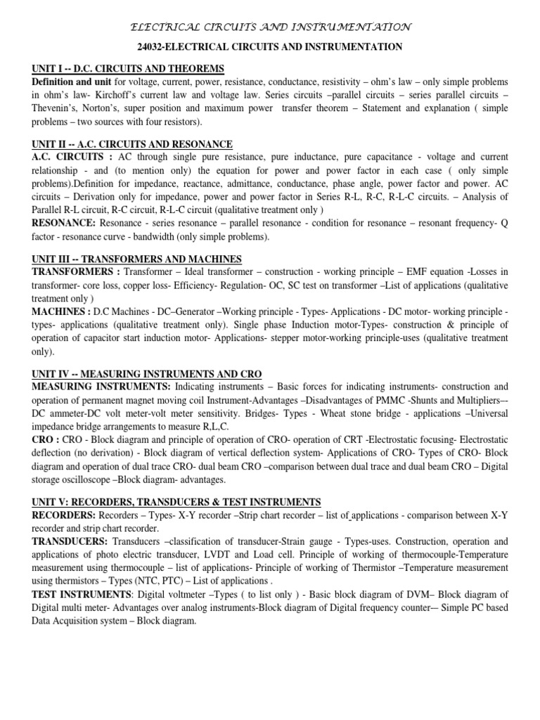 ECI - UNIT 1 Mark | PDF | Electrical Resistance And Conductance | Voltage