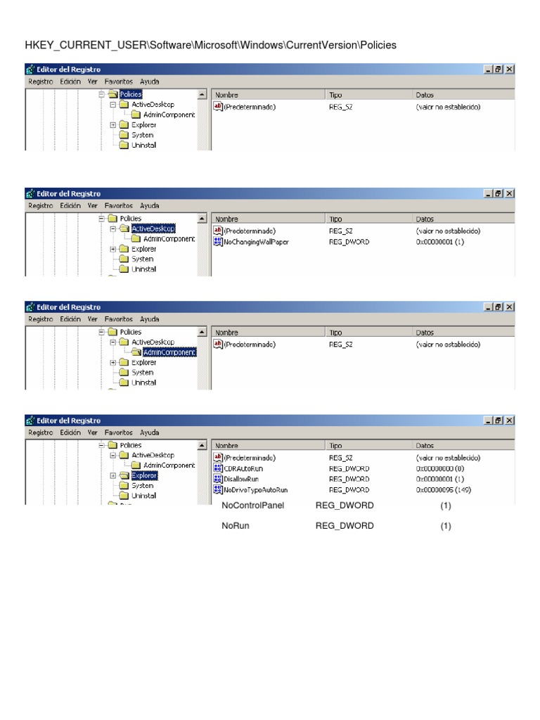Windows Registry Policies Overview | PDF | Technology & Engineering