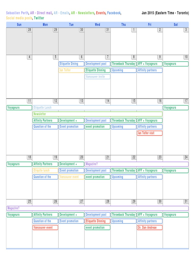 Communications Calendar | PDF | Communication
