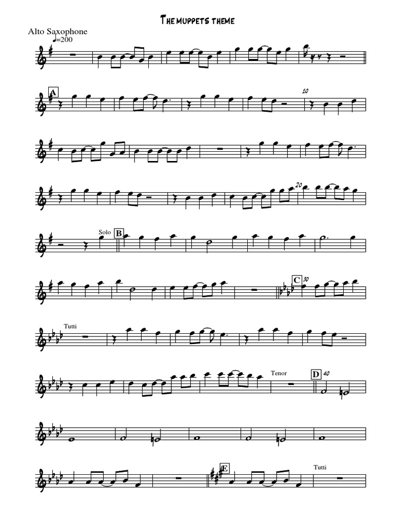 Muppets 01 Alto Saxophone | PDF | Art