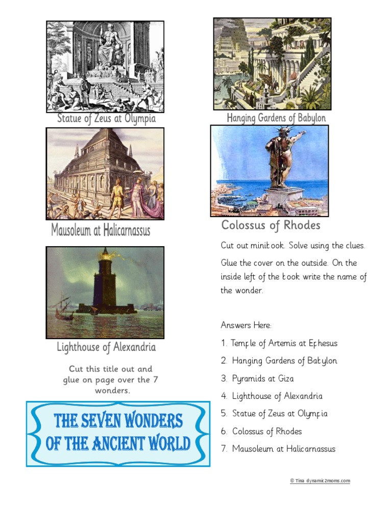 Original 7 Wonders Of The Ancient World The Seven Wonders Of The